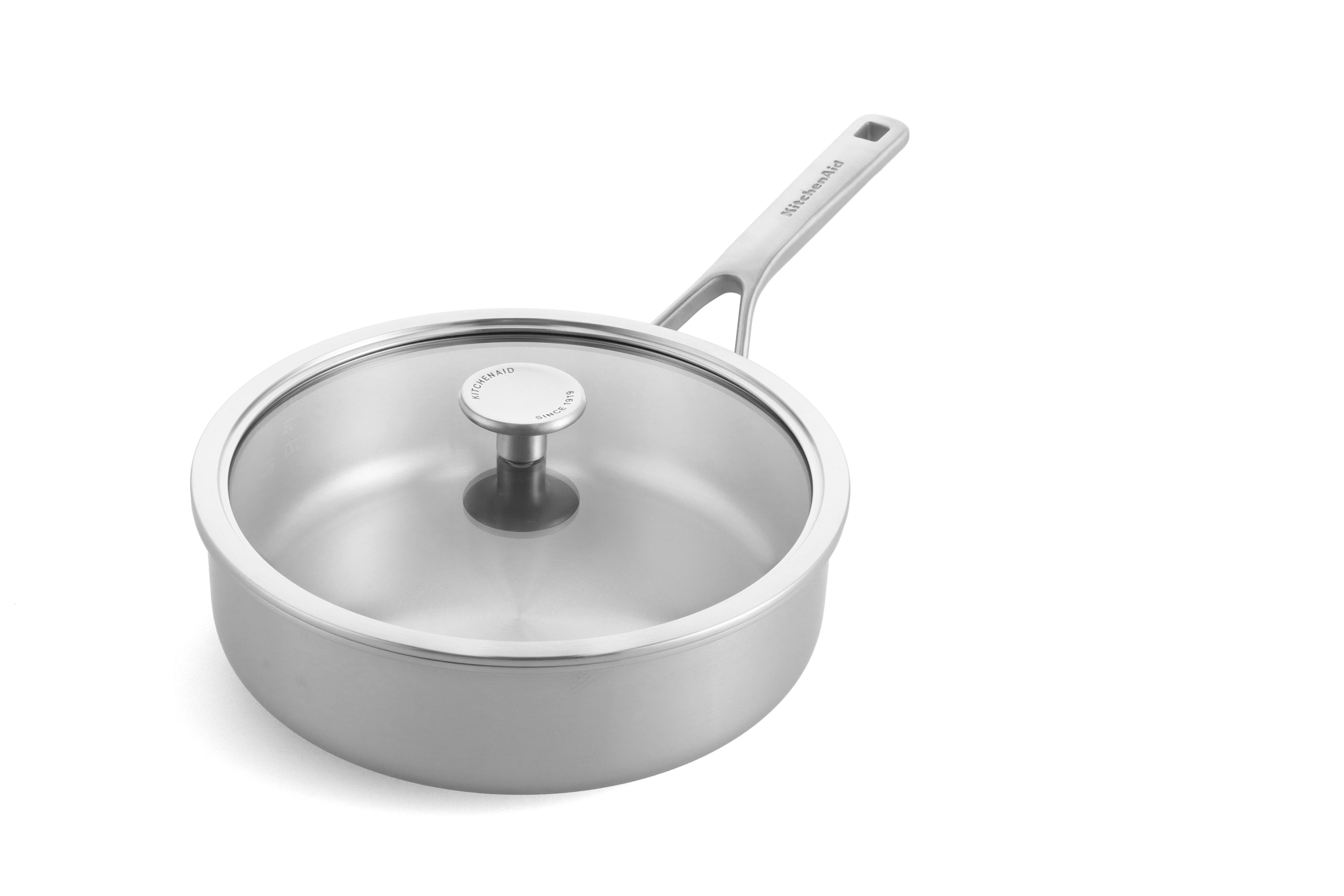 Edelstahl Schmorpfanne mit Deckel in Mehrschichtaufbau 24cm | KitchenAid DE