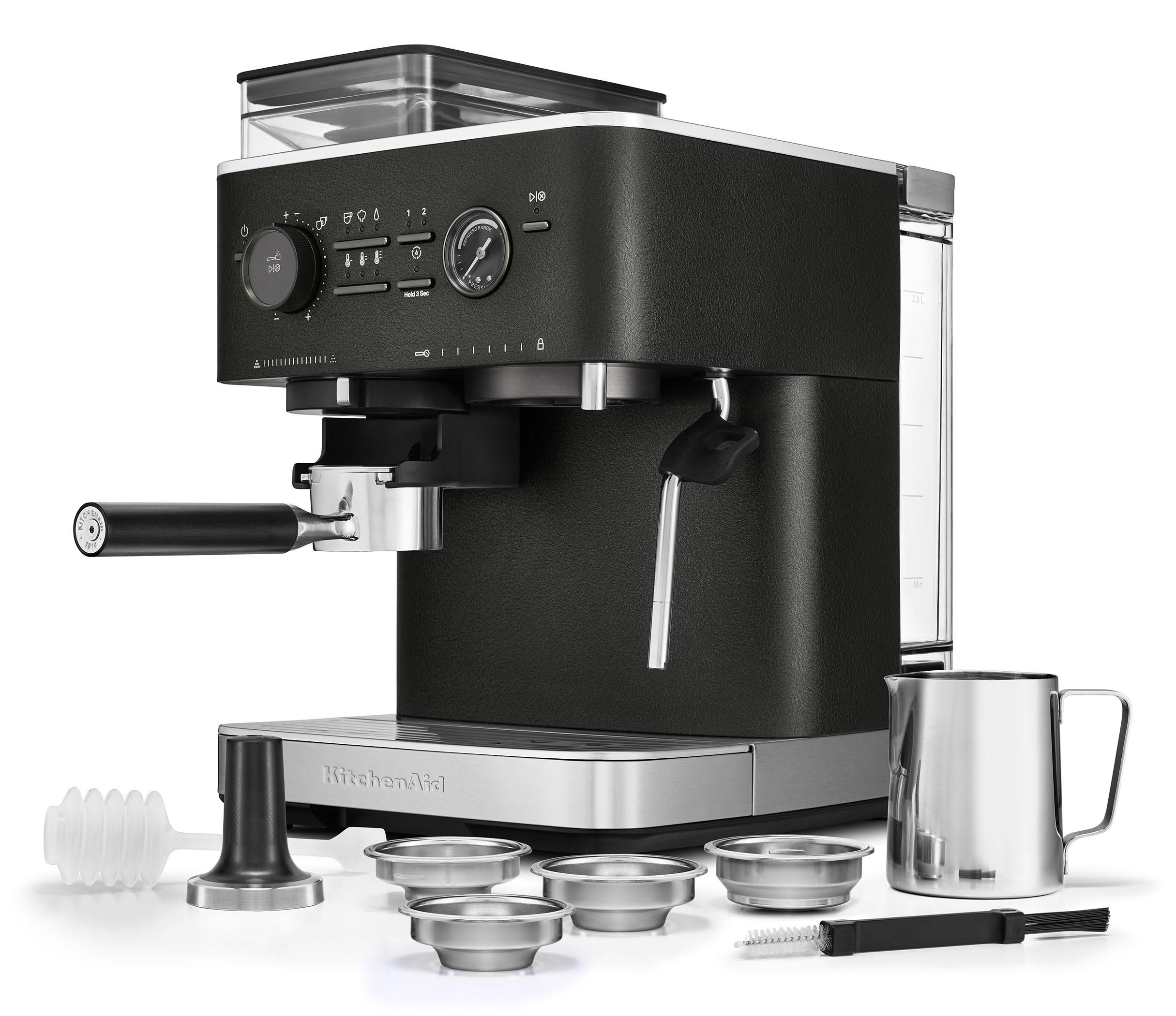Cafetera espresso semiautomática con molinillo de café - Negro acero ...