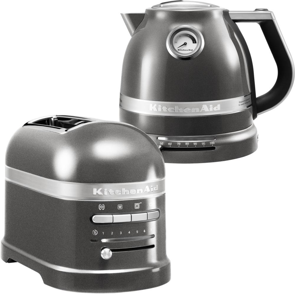 ARTISAN BREAKFAST SET (2-SLOT TOASTER) - Medallion silver | KitchenAid UK