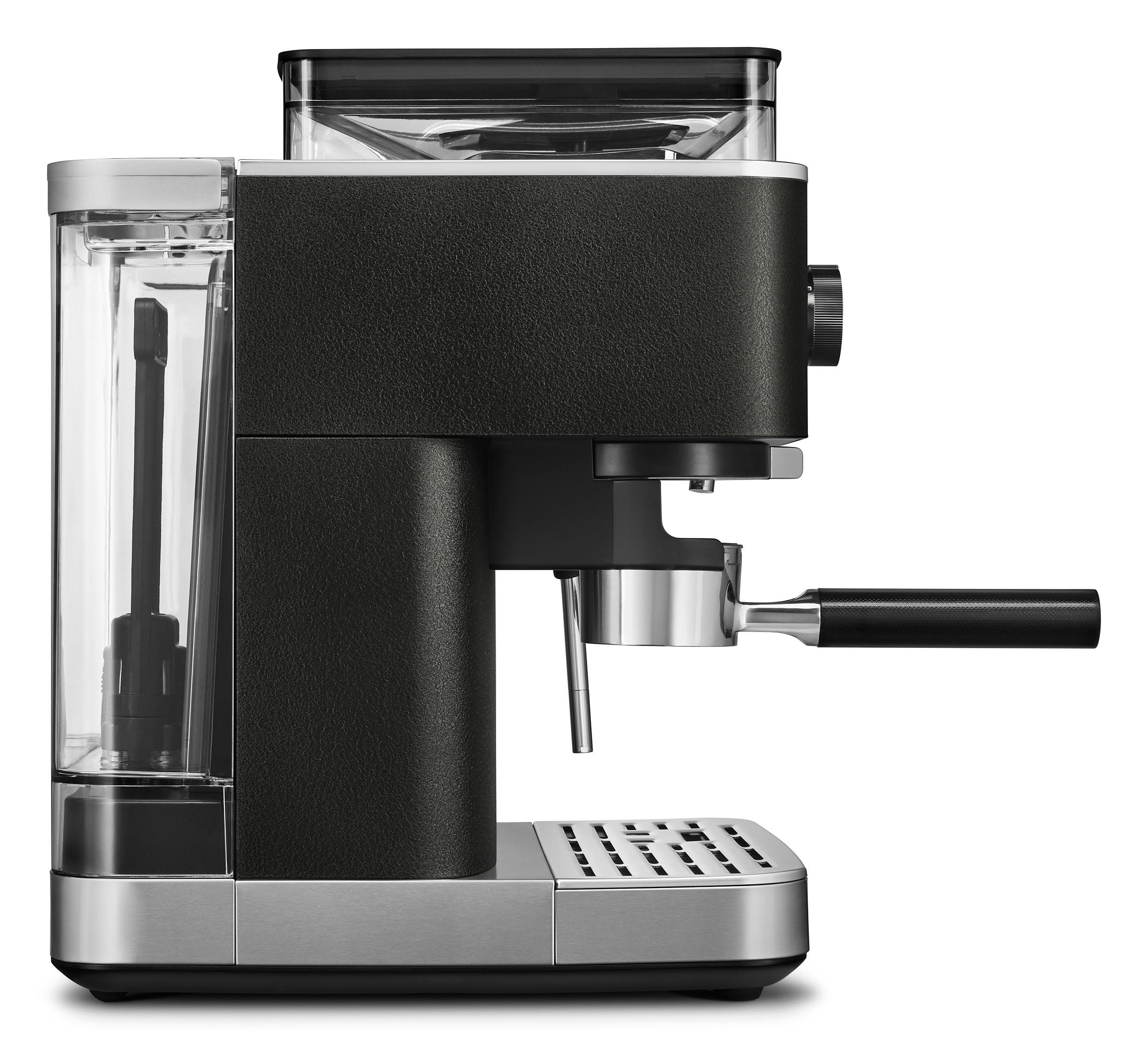 Cafetera espresso semiautomática con molinillo de café - Negro acero ...