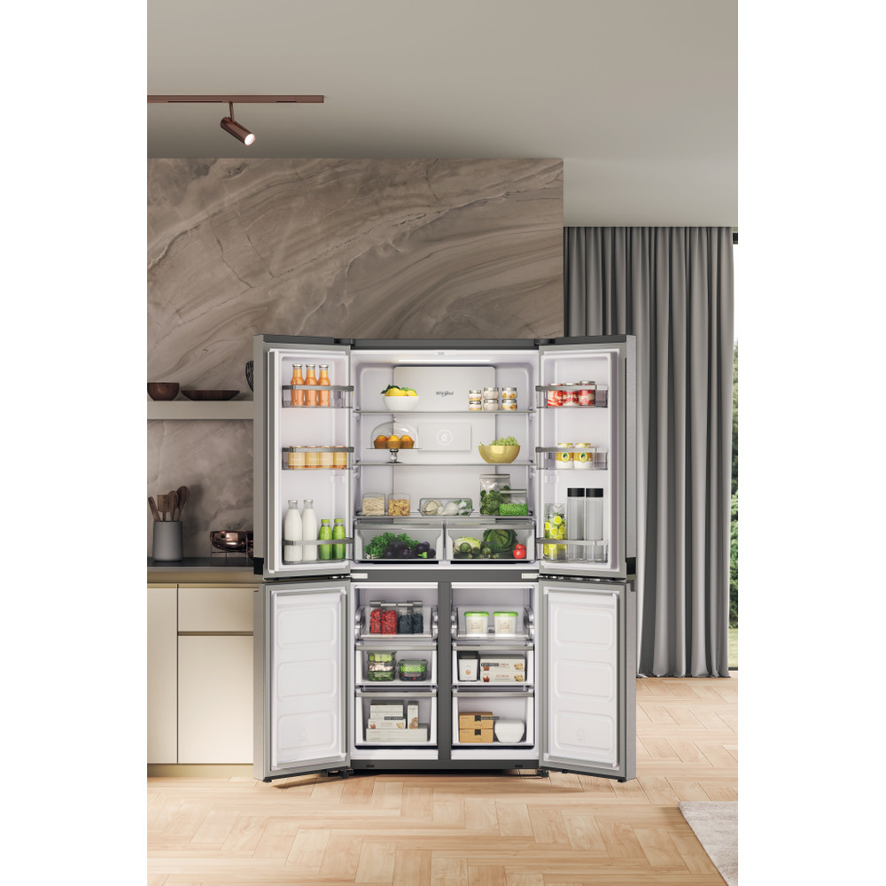 Whirlpool 90cm Total Frost Free 4 Door Fridge Freezer - Stainless Steel ...